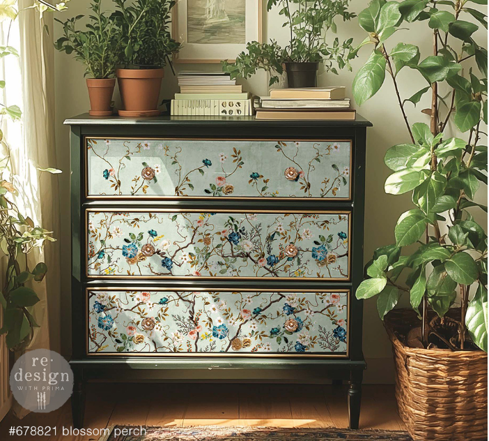 Redesign with Prima Decoupage Fibre Paper - A1 Blossom Perch – Rock Me ...